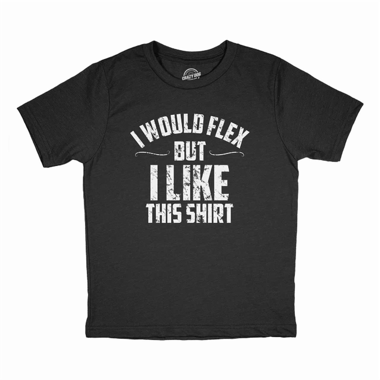 Tiny Hug I Would Flex But I Like This Shirt T-Shirt Ripped Buff Workout ...