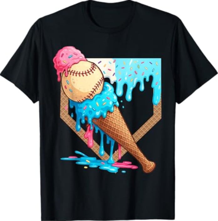 Tiny Hug Ice-Cream Drip Baseball Boys Game Day Home Plate Dripping T ...