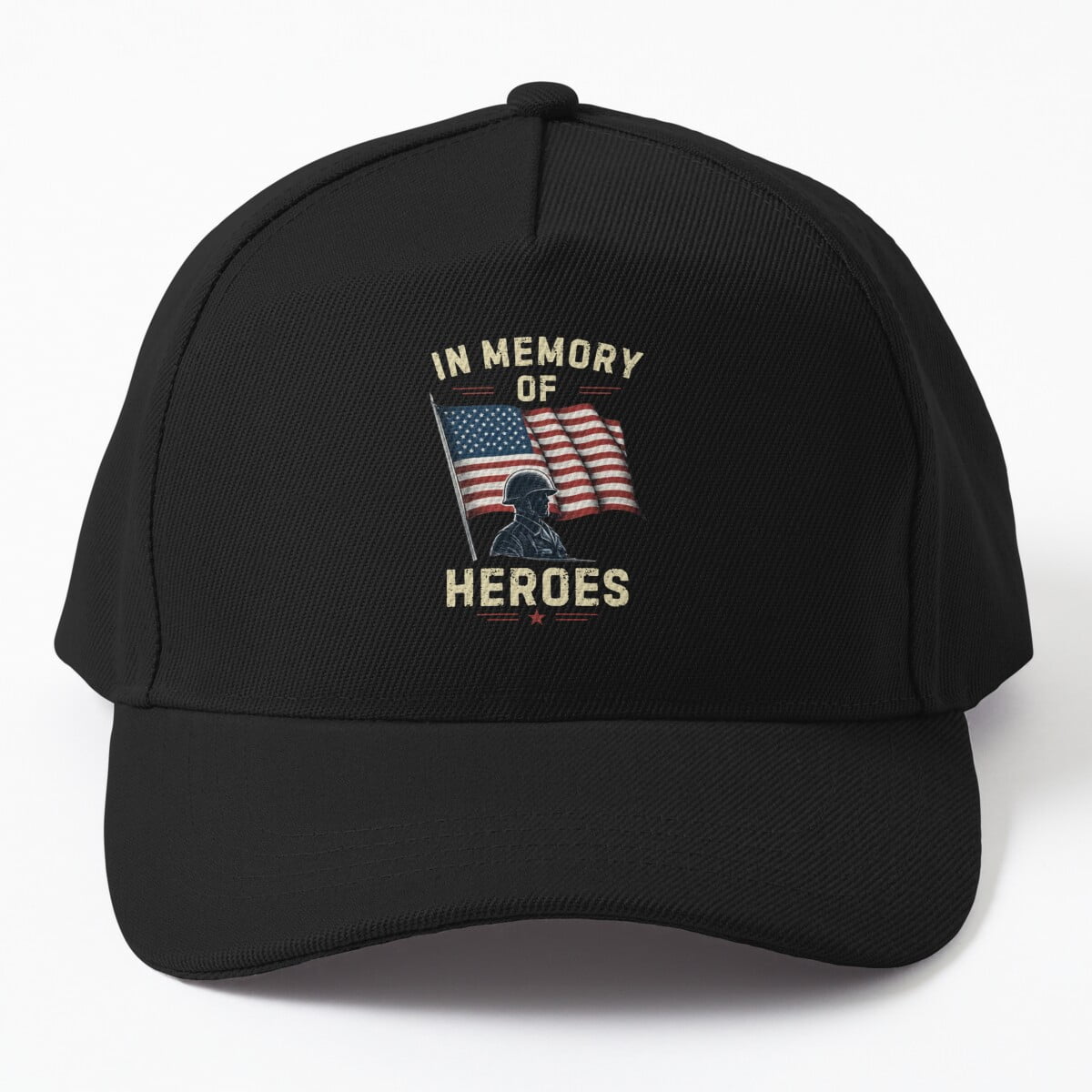 Tiny Hug In Memory Of Heroes - Patriotic American Flag Design, Memorial Day, Veterans Day Cap ...