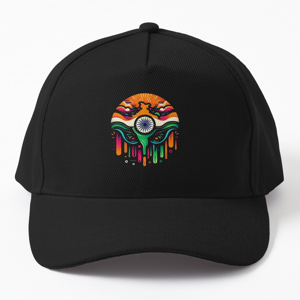 Tiny Hug India Map Design Tricolor Ashoka Chakra - Vibrant Cap, Hats ...