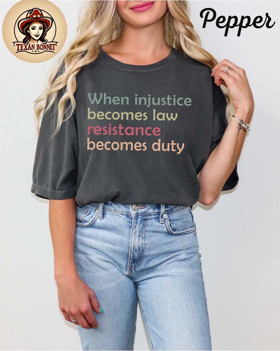 Tiny Hug When Injustice Becomes Law Resistance Becomes Duty T-Shirt ...