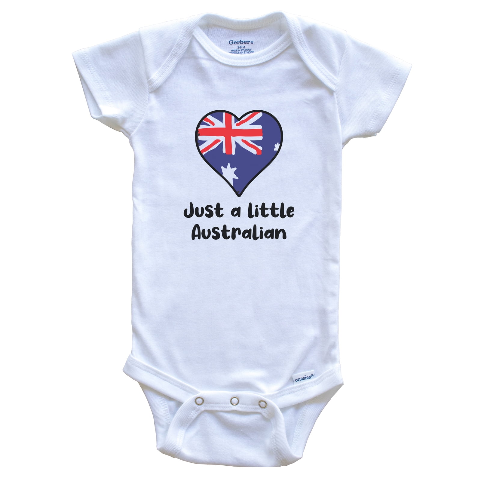 Tiny Hug Just A Little Australian Australia Flag Heart One Piece Baby ...