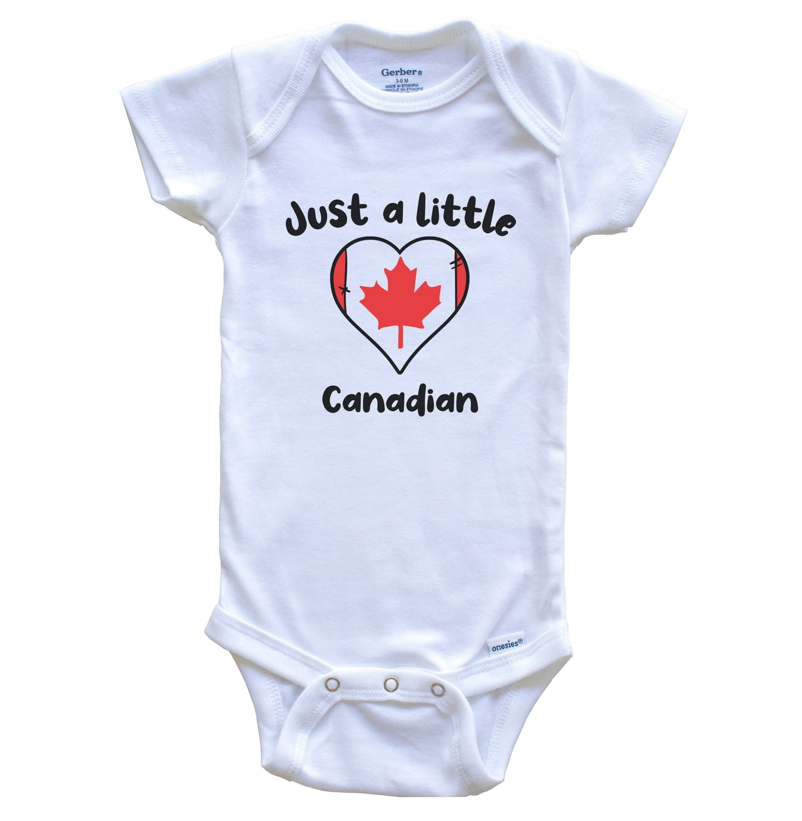 Tiny Hug Just A Little Canadian Cute Canada Flag Heart Baby Bodysuit ...