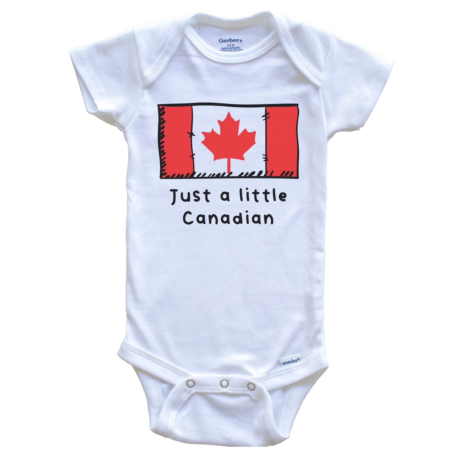 Tiny Hug Just A Little Canadian Funny Cute Canada Flag One Piece Baby ...
