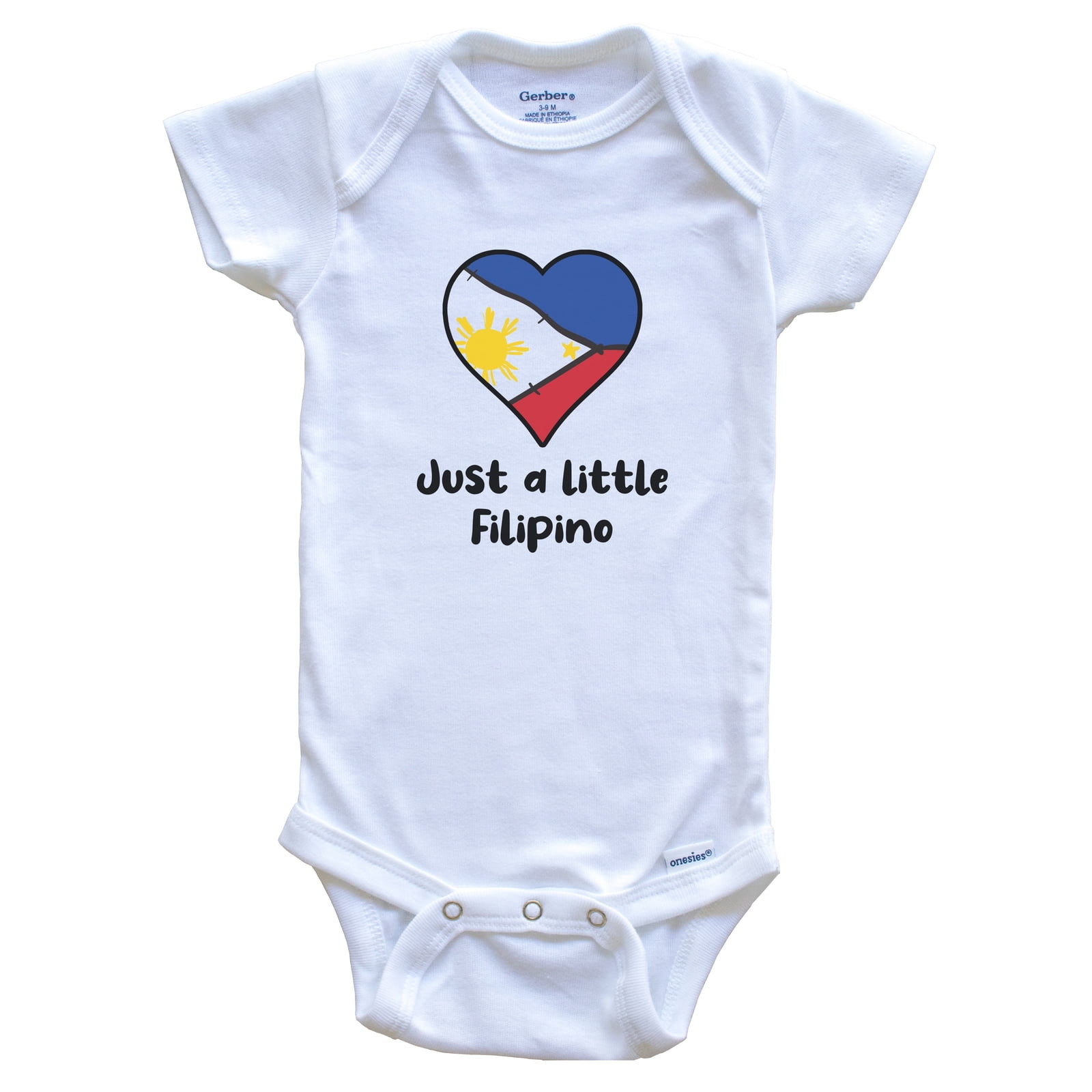 Tiny Hug Just A Little Filipino Philippines Flag Heart One Piece Baby ...
