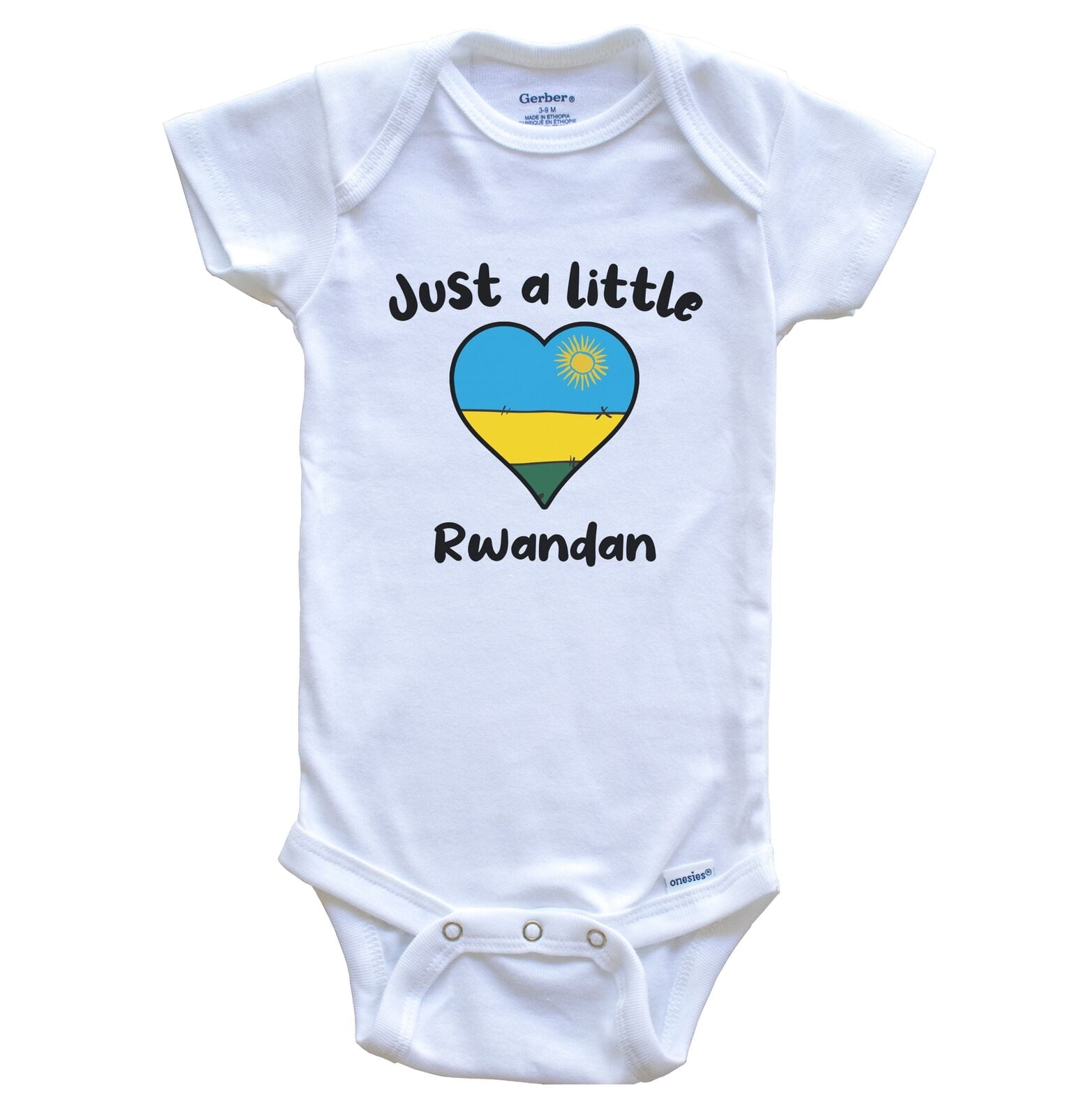 Tiny Hug Just A Little Rwandan Cute Rwanda Flag Heart Baby Bodysuit ...