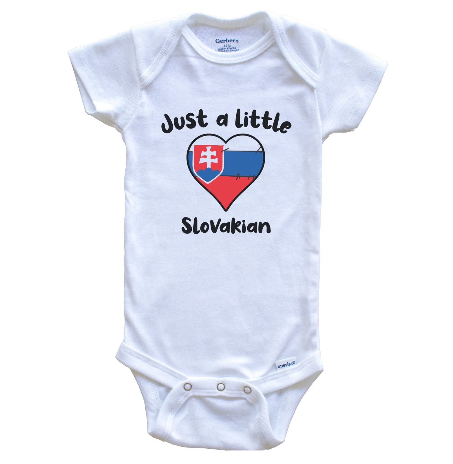 Tiny Hug Just A Little Slovakian Cute Slovakia Flag Heart Baby Bodysuit ...