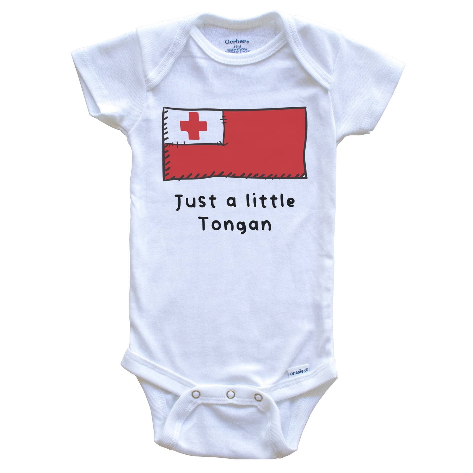 Tiny Hug Just A Little Tongan Funny Cute Tonga Flag One Piece Baby ...