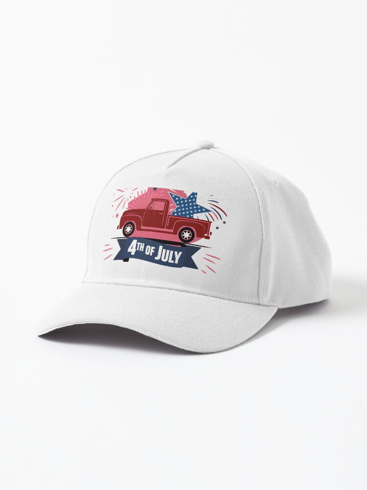 Tiny Hug Kids 4Th Of July Cap, Red Truck Fireworks Hat, Patriotic ...