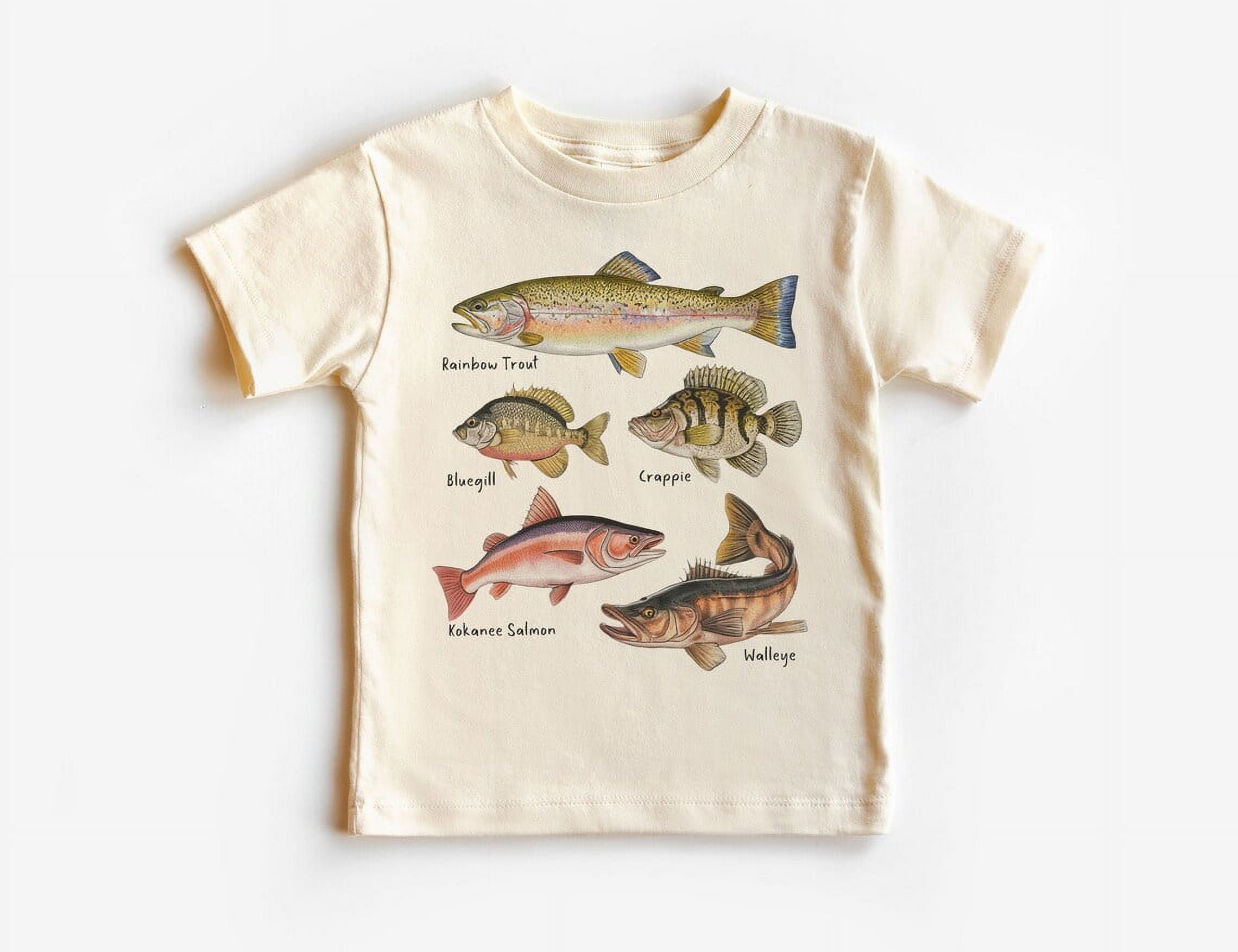 Tiny Hug Lake Fish Field Guide Toddler Shirt - Cute Fish Biologist ...