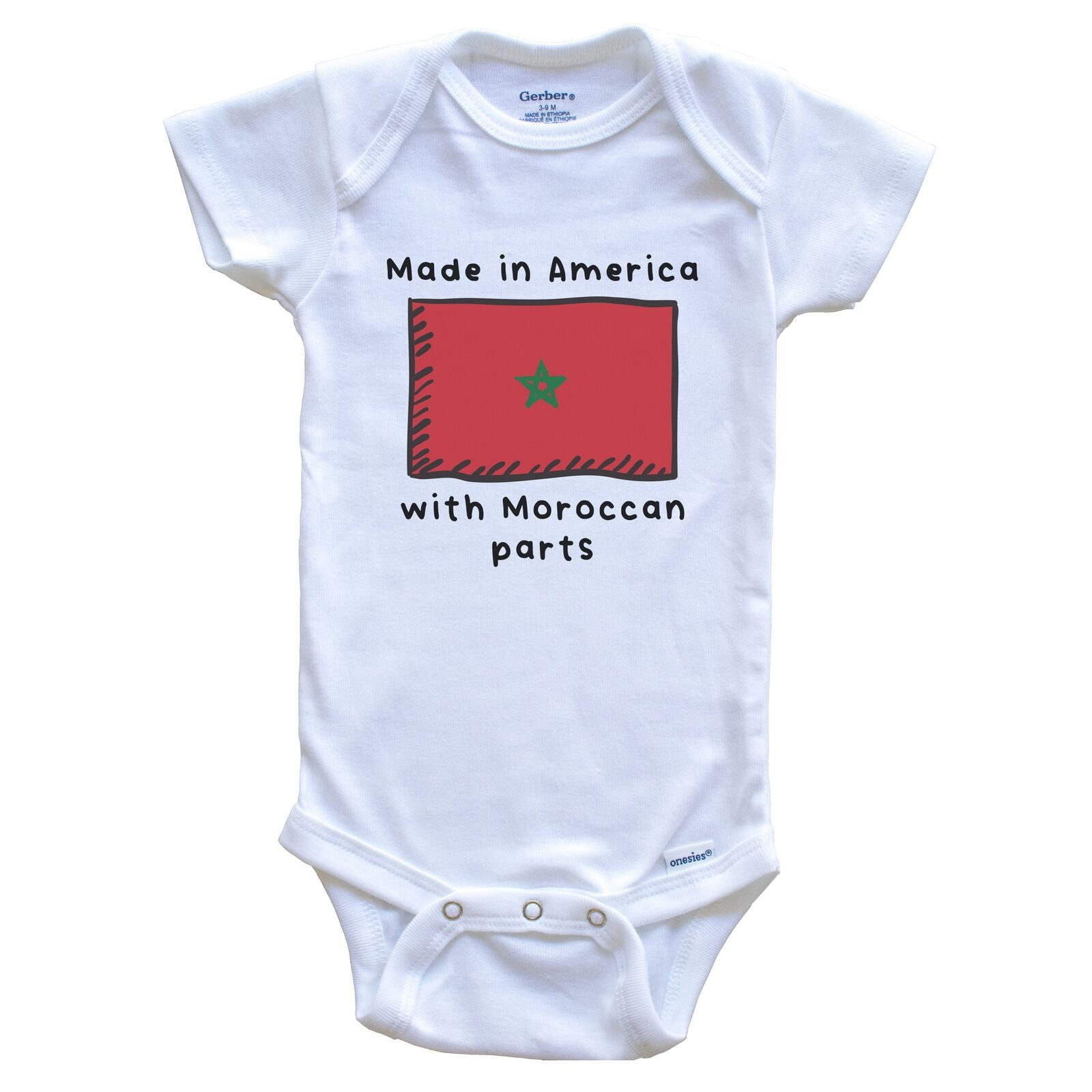 Tiny Hug Made In America With Moroccan Parts Morocco Flag One Piece ...