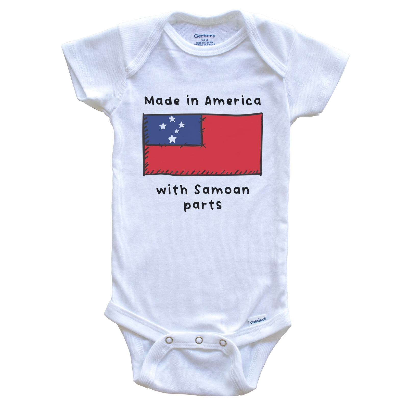 Tiny Hug Made In America With Samoan Parts Samoa Flag One Piece Baby ...