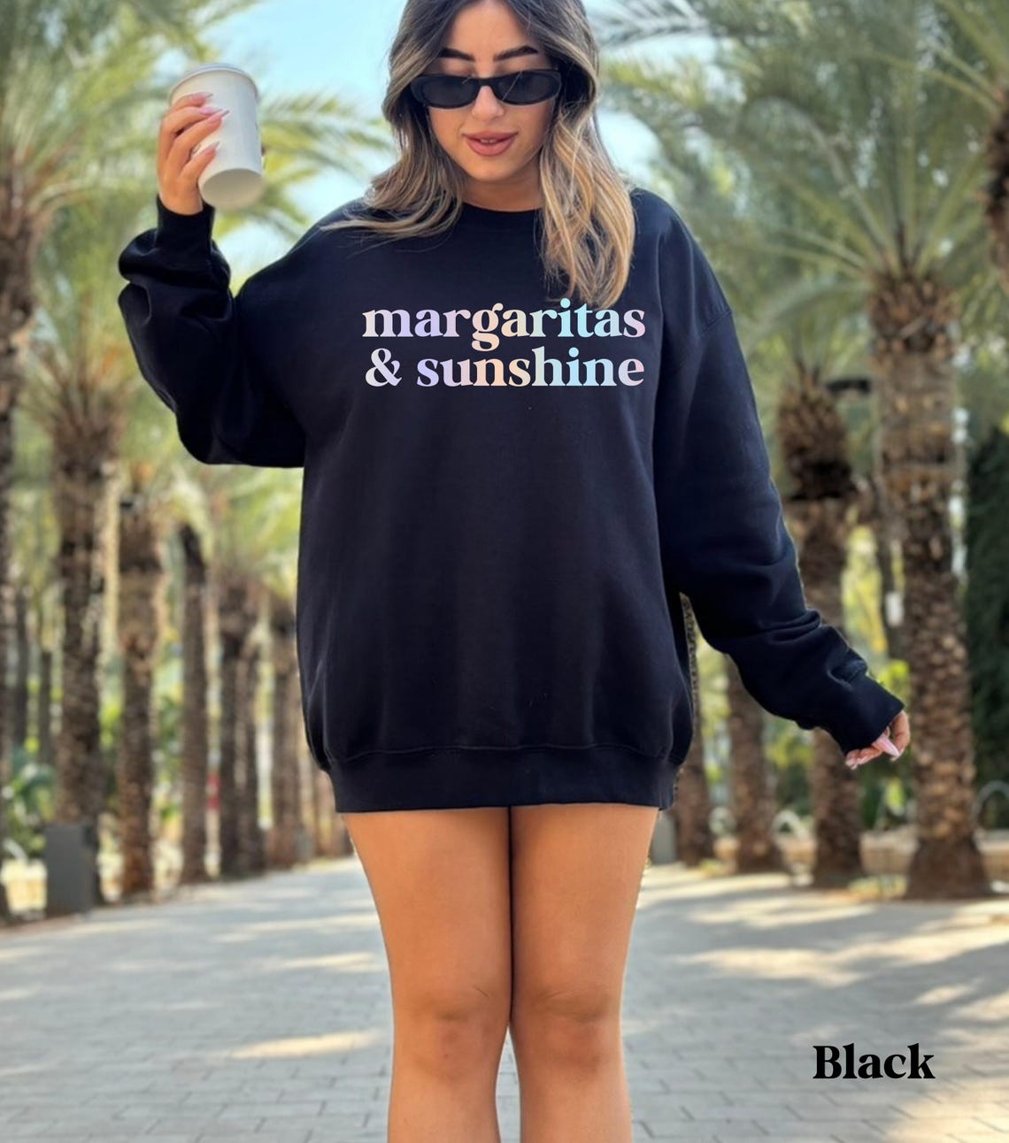 Tiny Hug Margarita Cocktail Sweatshirt, Happy Hour, Beach Vacation ...