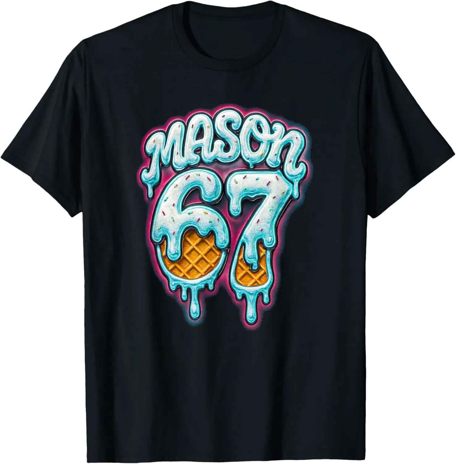 Tiny Hug Mason Ice Cream Drip Six Seven 6 7 Teen Boys Kids T-Shirt All ...