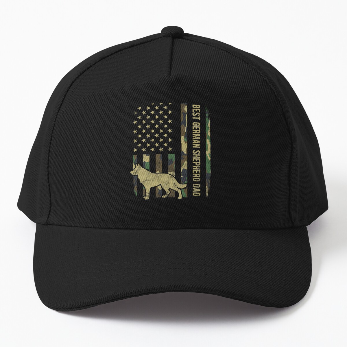 Tiny Hug Mens Best German Shepherd Dog Dad Camouflage American Flag Cap ...