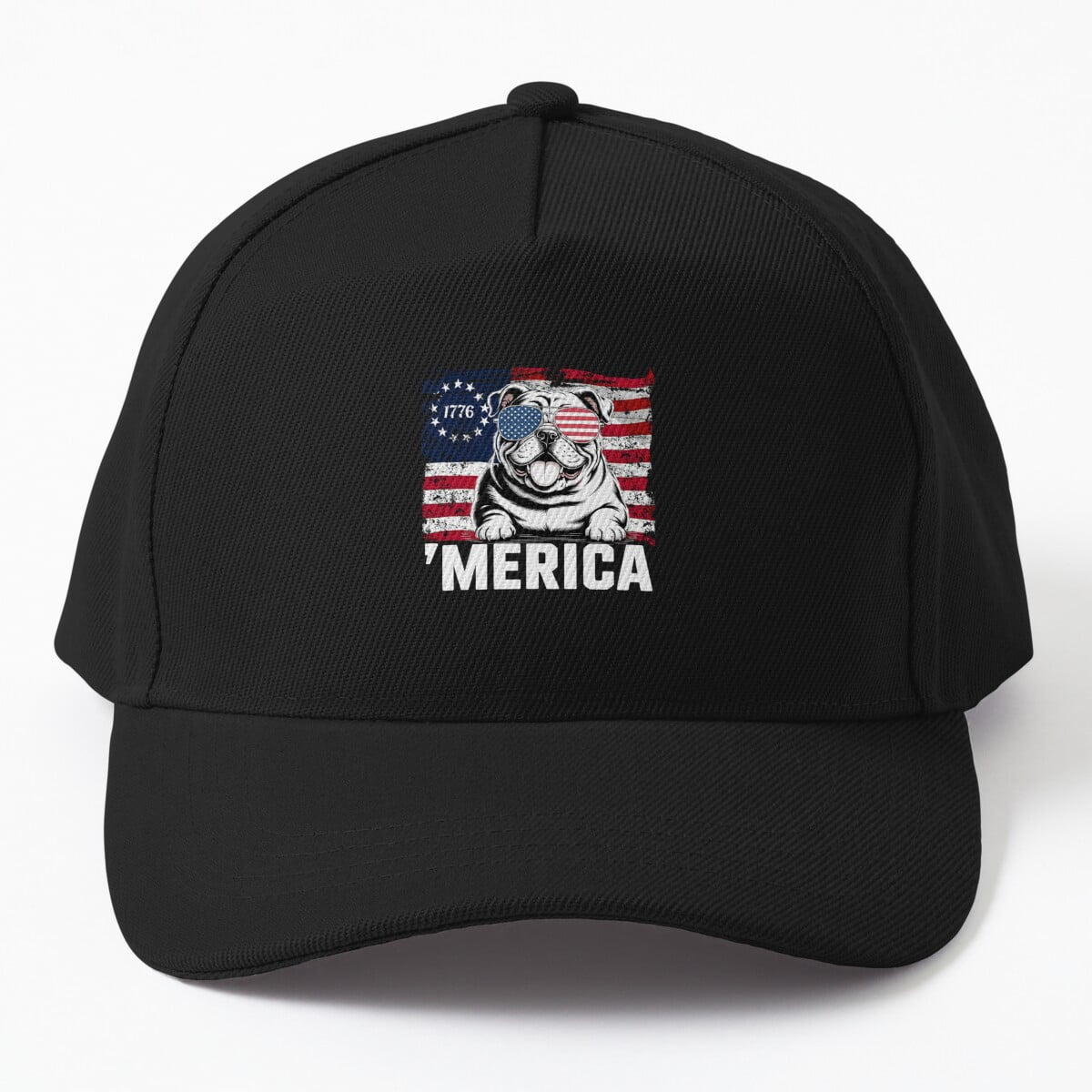 Tiny Hug Merica French Bulldog American Flag 4Th Of July Frenchie Cap ...