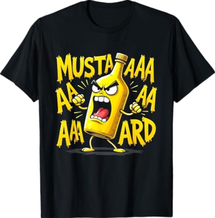 Tiny Hug Mustard Bottle Scream Funny Condiment Rap Humor T-Shirt ...