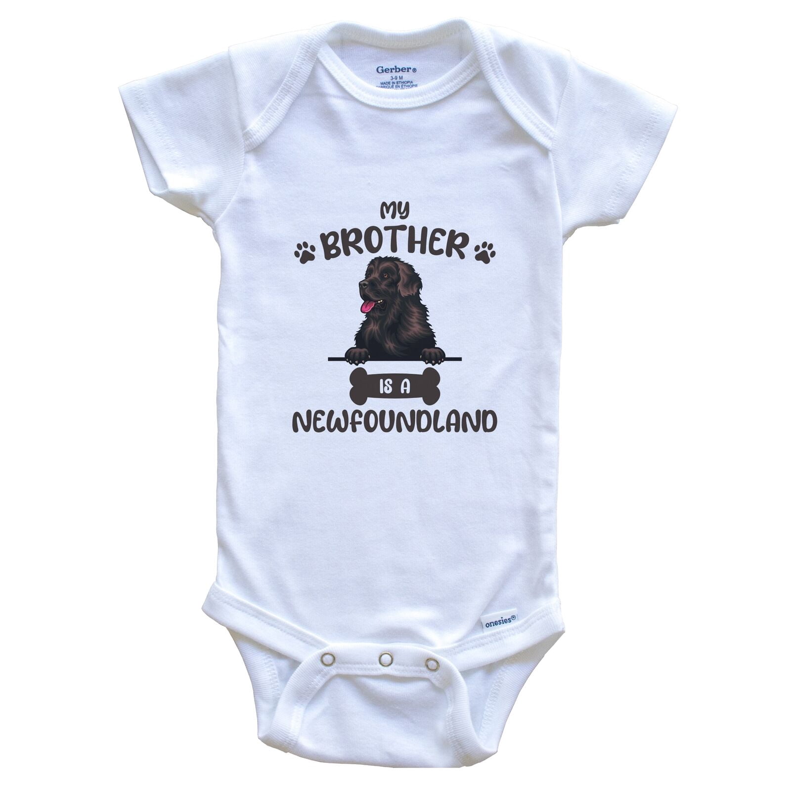 Tiny Hug My Brother Is A Newfoundland Cute Dog Breed Baby Bodysuit V2 ...