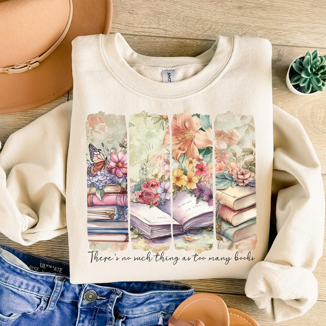 Tiny Hug No Such Thing As Too Many Books, Book Lover, Brushstroke ...