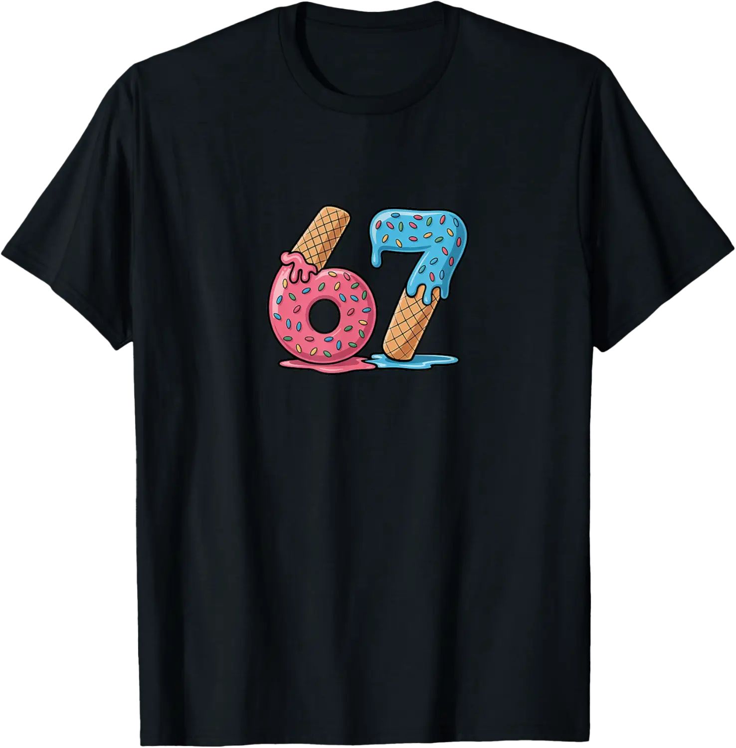 Tiny Hug Number Ice Cream Drip Cool Six Seven Gen Alpha Slang T-Shirt ...