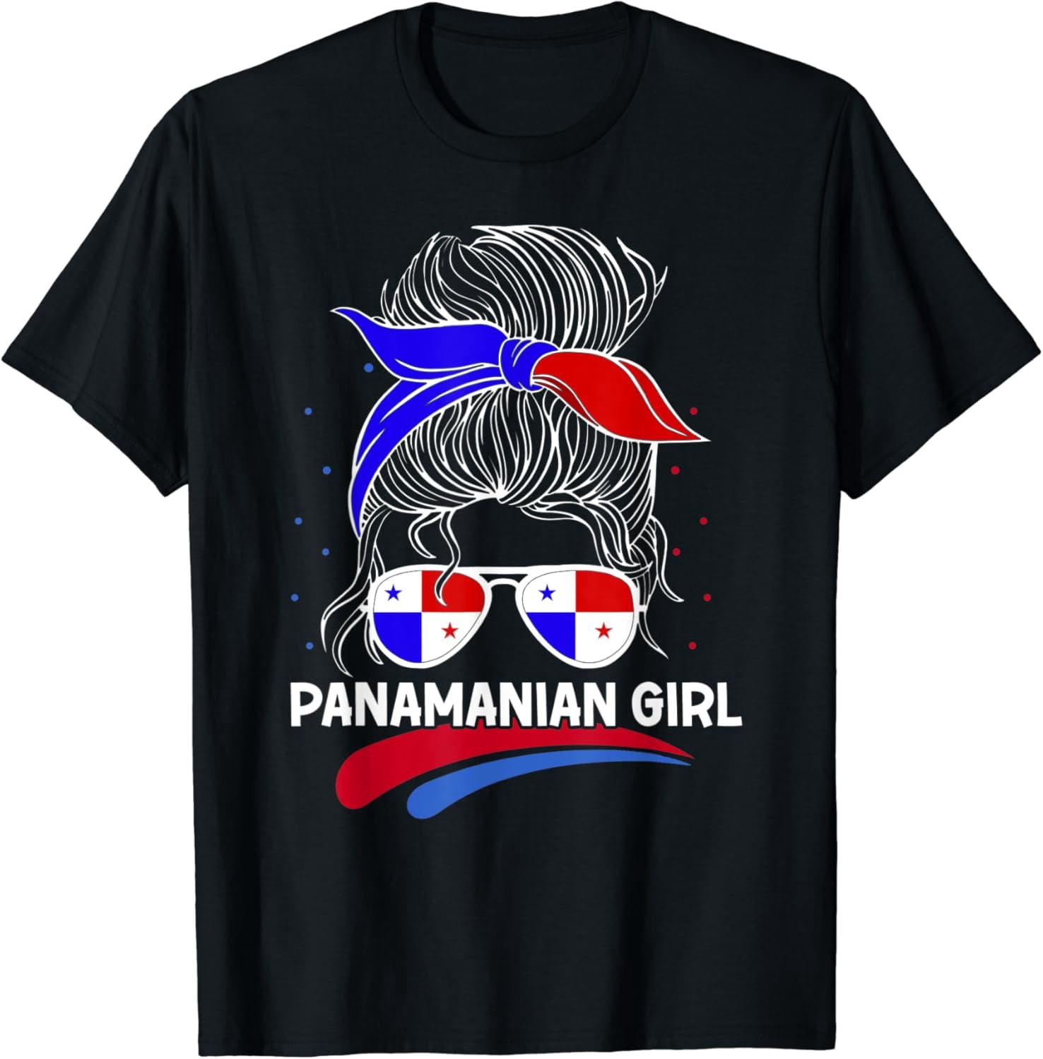 Tiny Hug Panama Women Panamanian Flag With Messy Bun National Colors T ...