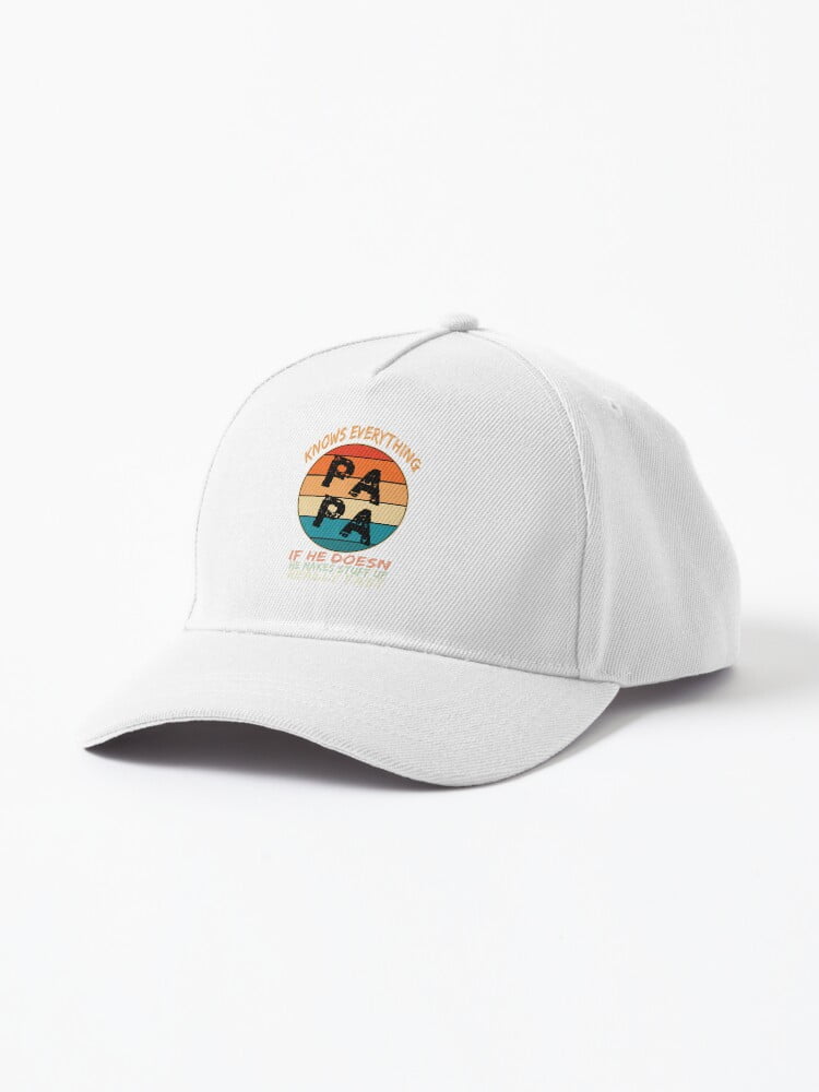 Tiny Hug Papa Knows Everything Father'S Day Papa Cap Hats For Men, Gift ...