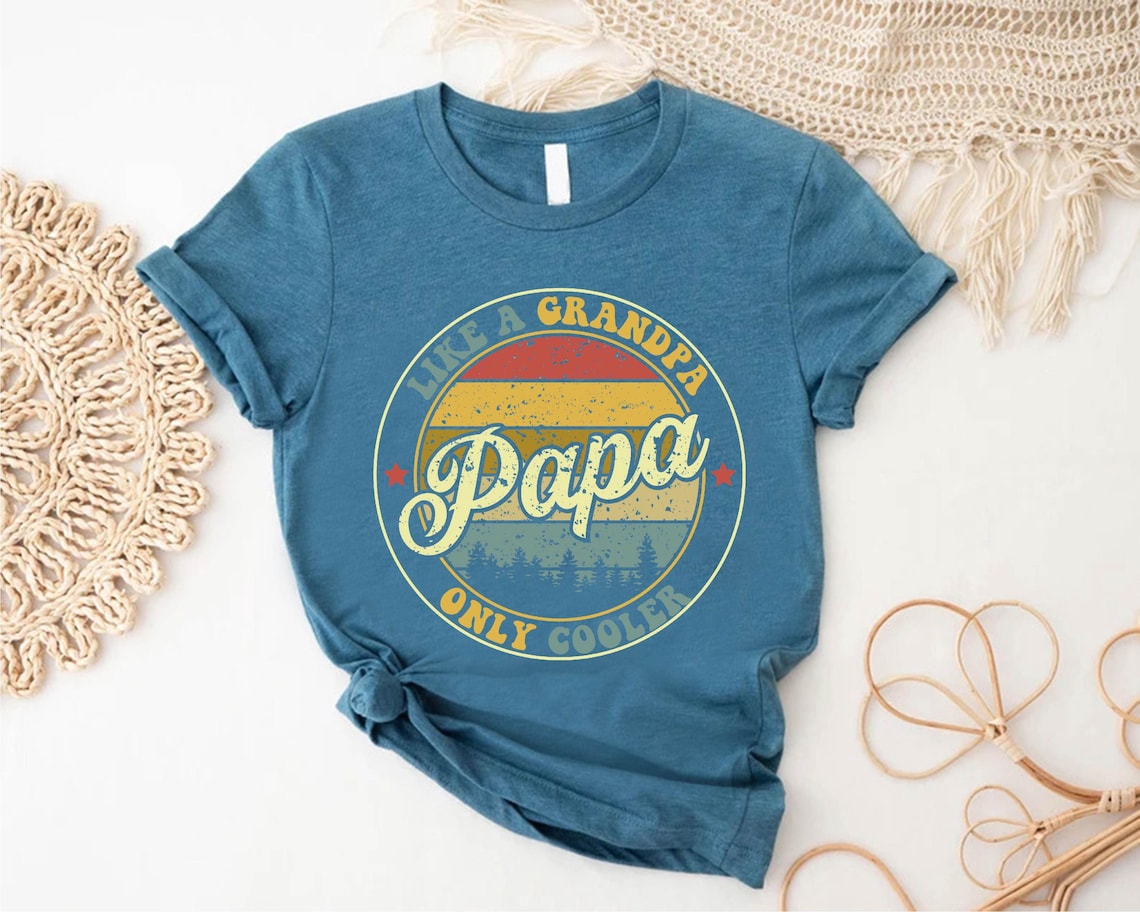 Tiny Hug Papa Shirt, Papa Like A Grandpa Only Cooler Shirt, New Grandpa ...