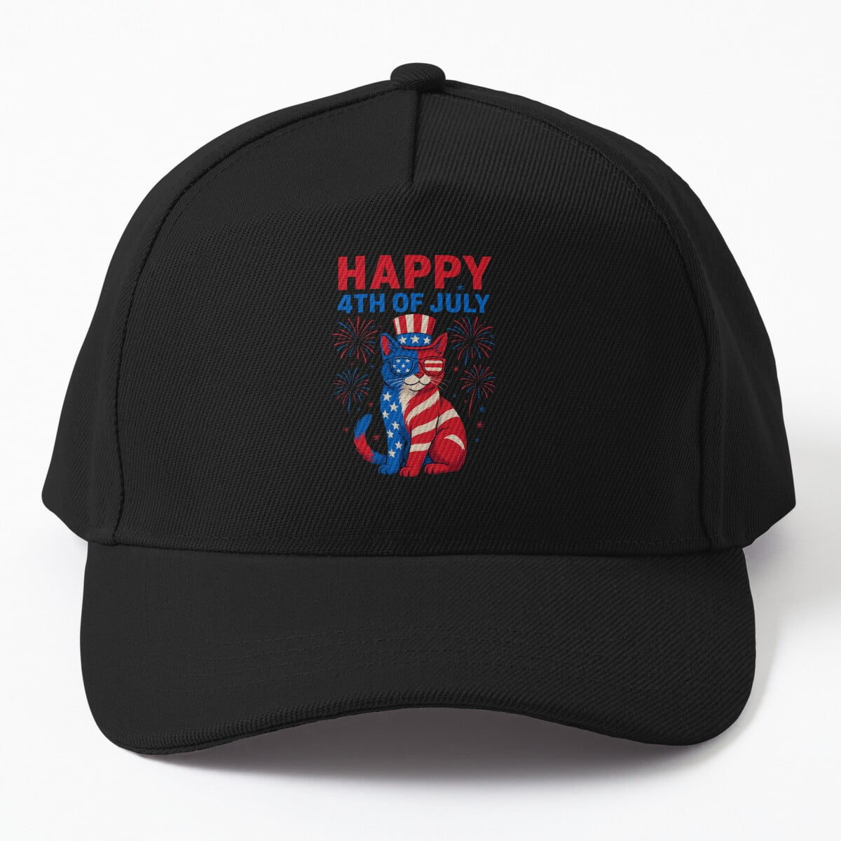 Tiny Hug Patriotic Cat – Funny 4Th Of July Fireworks Design Cap ...