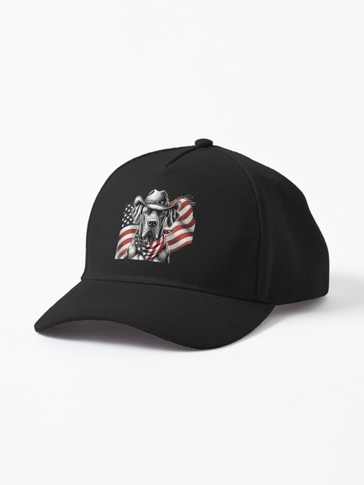 Tiny Hug Patriotic Great Dane Cap – Cowboy Hat & American Flag Bandana ...