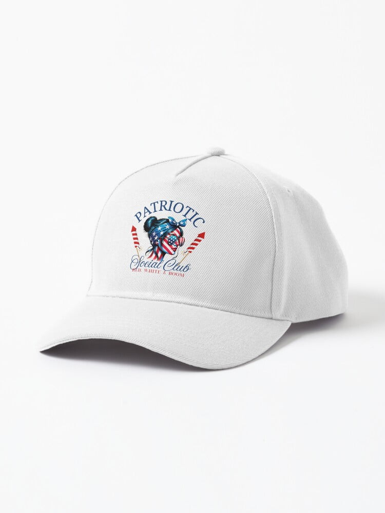 Tiny Hug Patriotic Social Club Red White & Boom Cap, Hats For Men, Gift ...