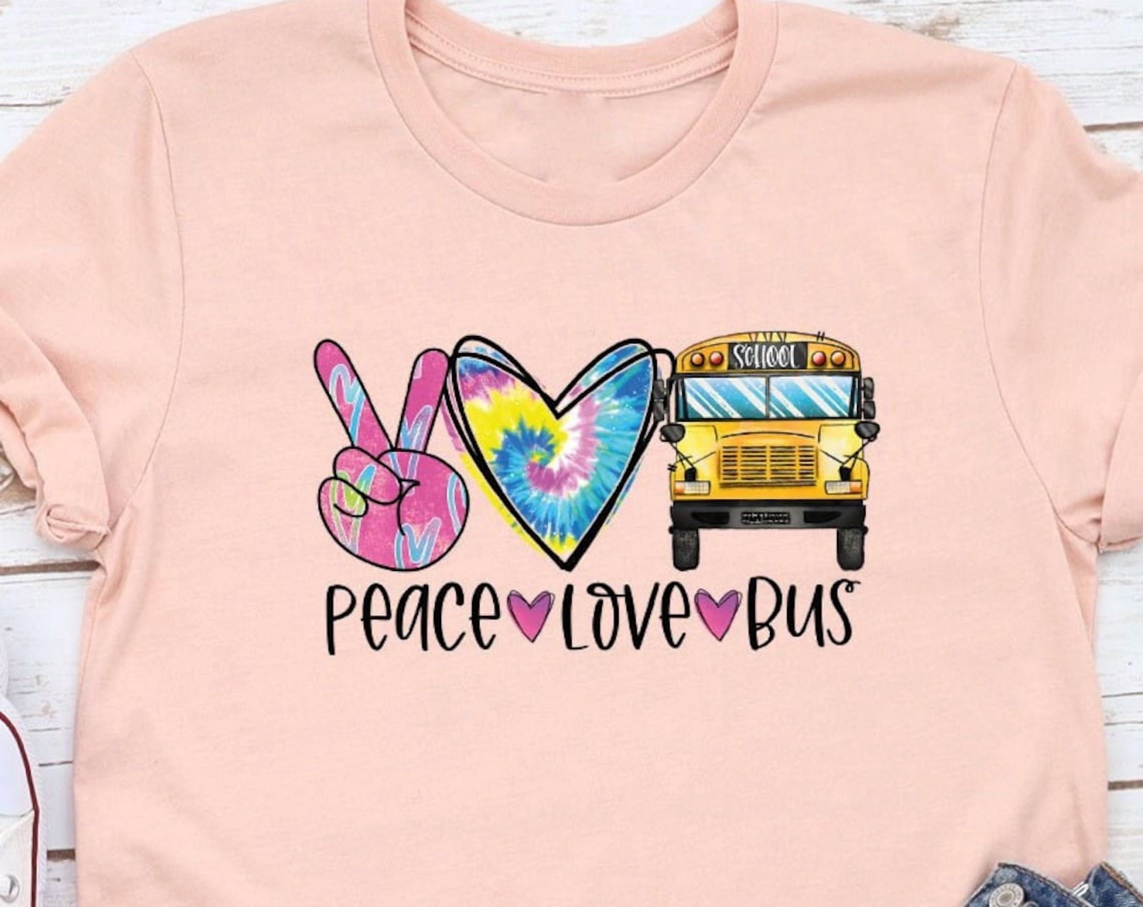 Tiny Hug Peace Love Bus Driver Shirt, Driver Appreciation Shirt, School ...