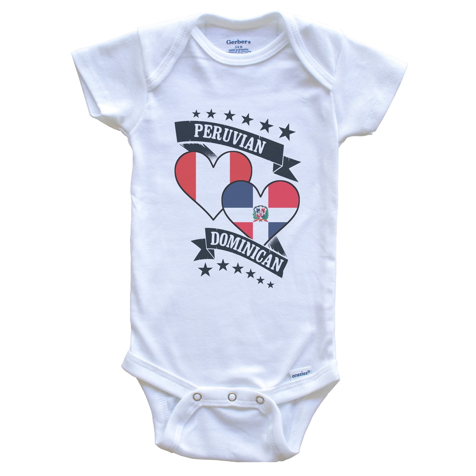 Tiny Hug Peruvian Dominican Heart Flags Peru Dominican Republic Baby ...