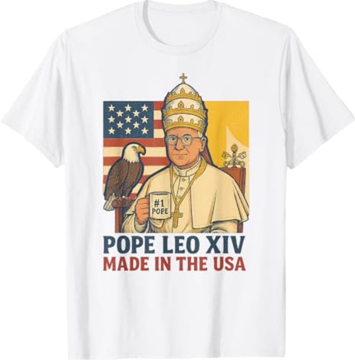 Tiny Hug Pope Leo XIV American Made Papacy American Pope Design T-Shirt ...