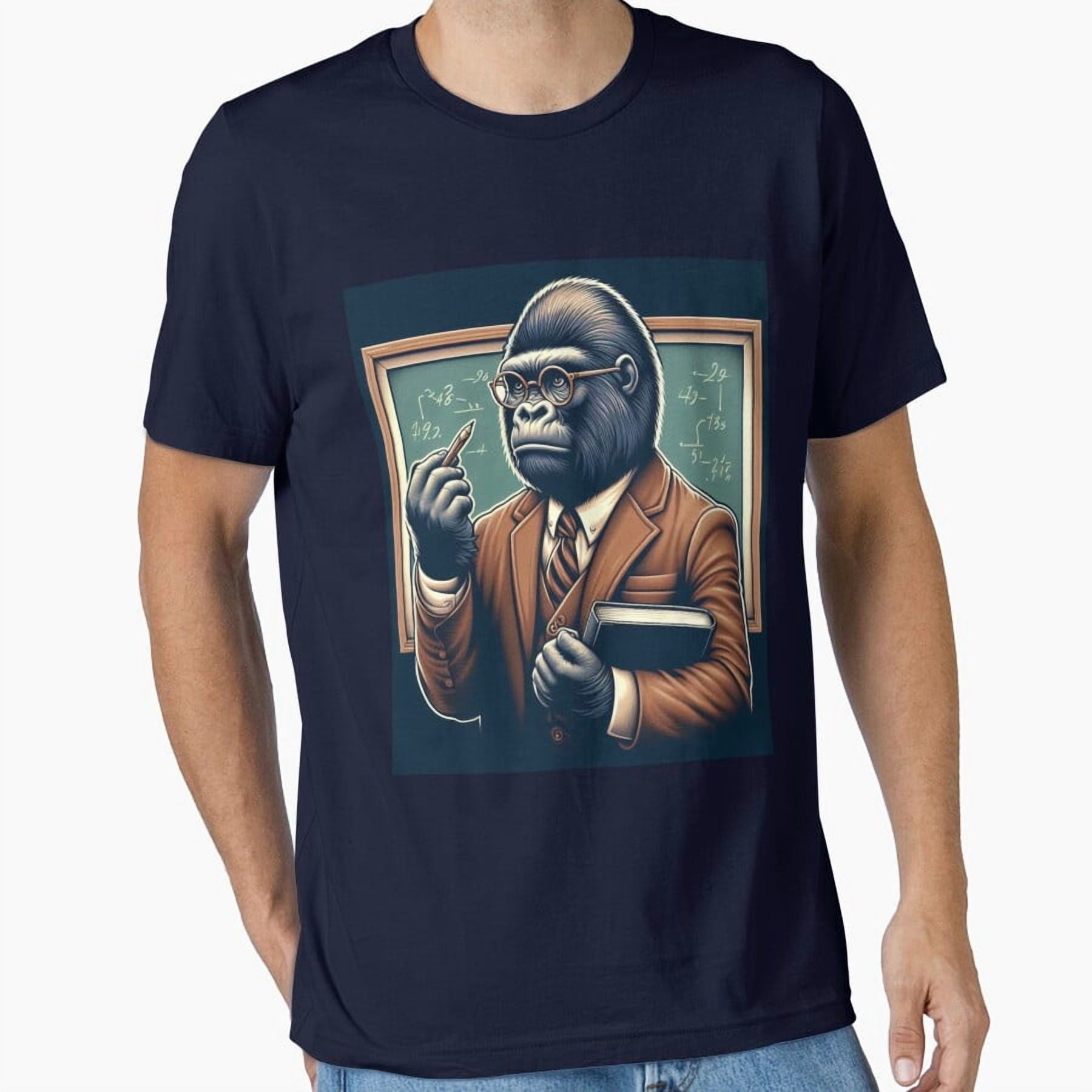 Tiny Hug Professor Gorilla Essential T-Shirt, Full Size S-5XL Shirt ...