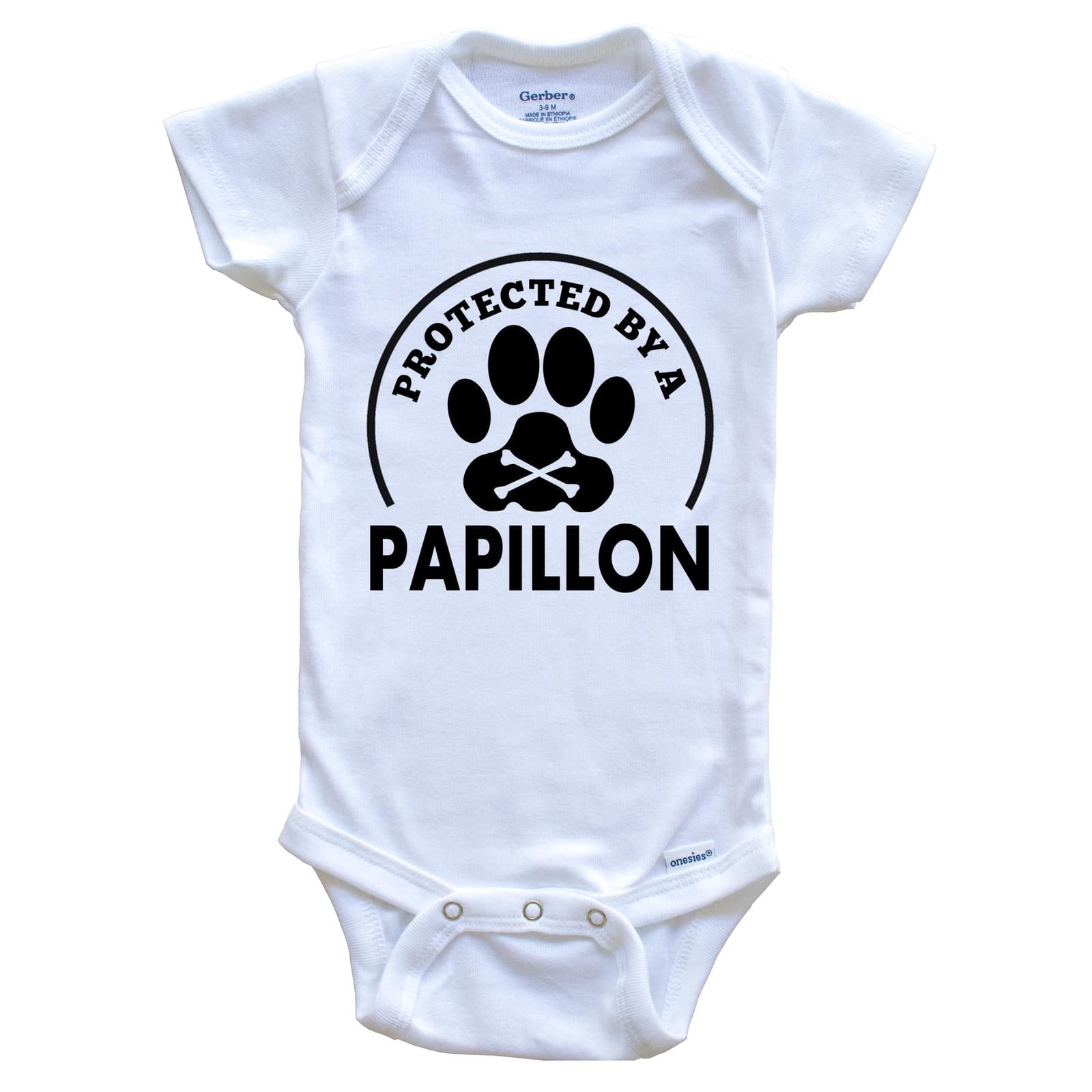 Tiny Hug Protected By A Papillon Funny Dog One Piece Baby Bodysuit, New ...