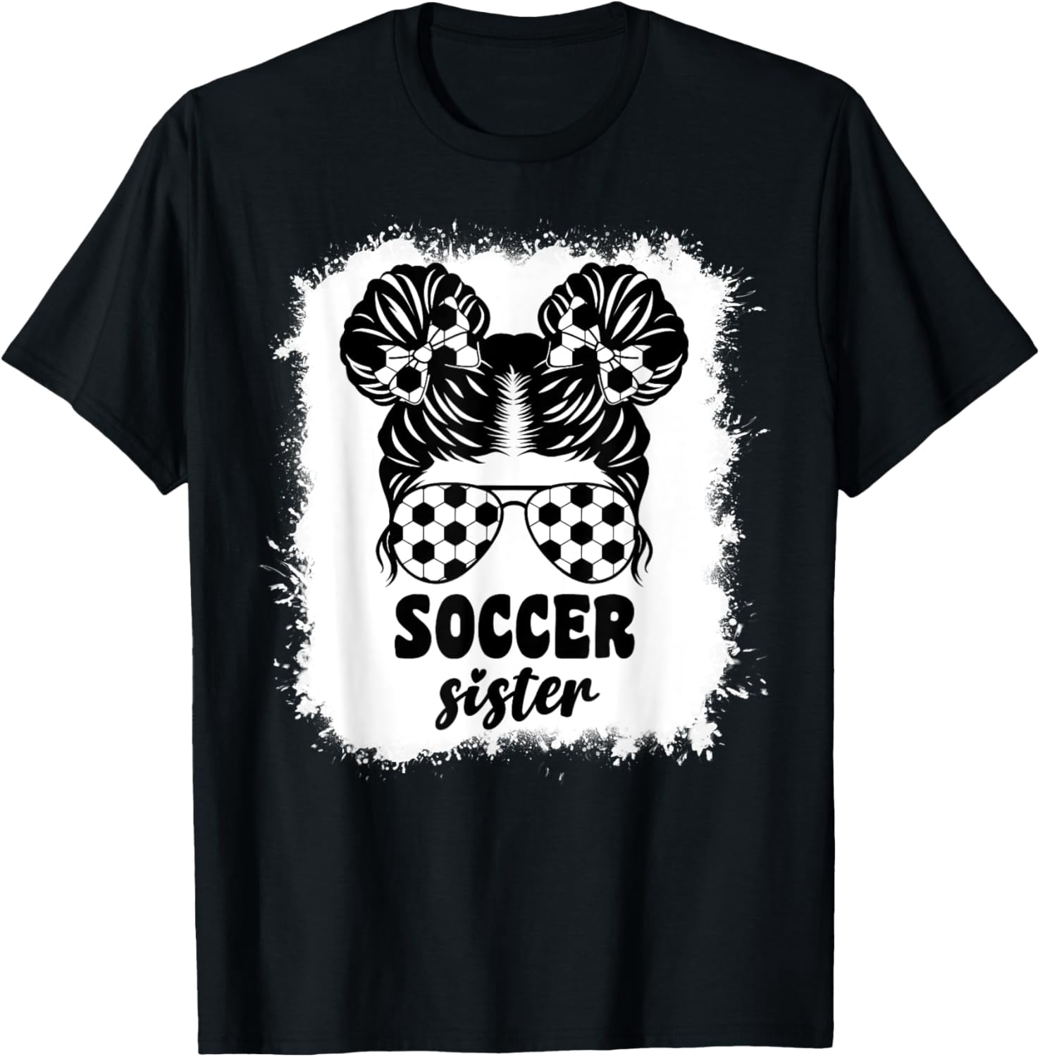 Tiny Hug Proud Soccer Little Sister For Baby Girls Kids Messy Bun Fun T ...