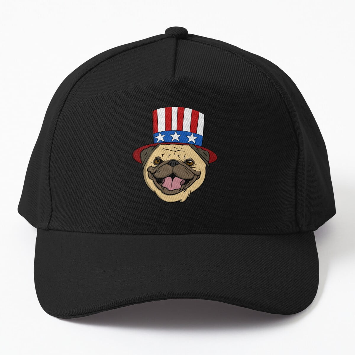 Tiny Hug Pug Face American Top Hat Cap, Hats For Men, Gift For Him ...