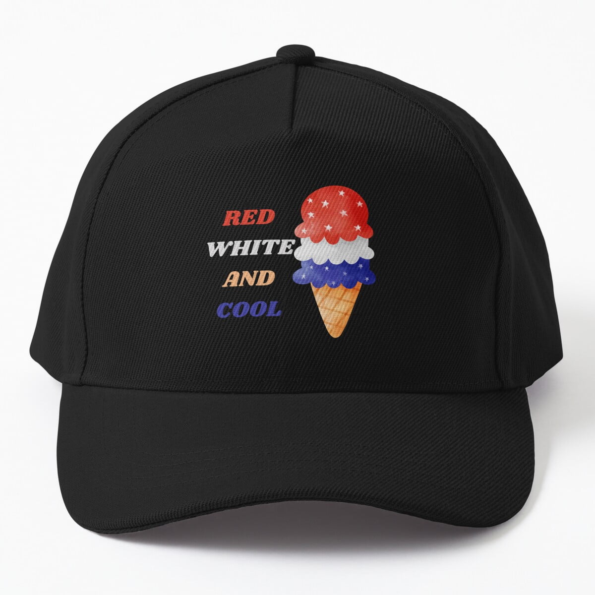 Tiny Hug Red White And Cool 4Th Of July Patriotic Ice Cream Cone Summer Lover Cap, Hats For Men ...