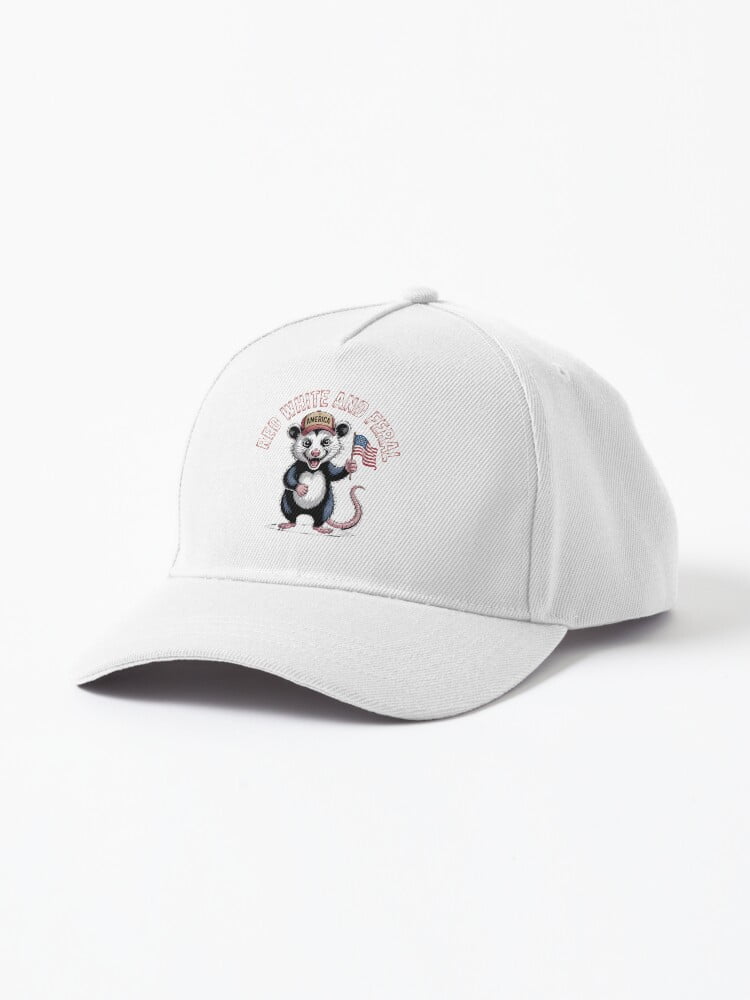 Tiny Hug Red White And Feral Funny Opossum Cap, Hats For Men, Gift For ...