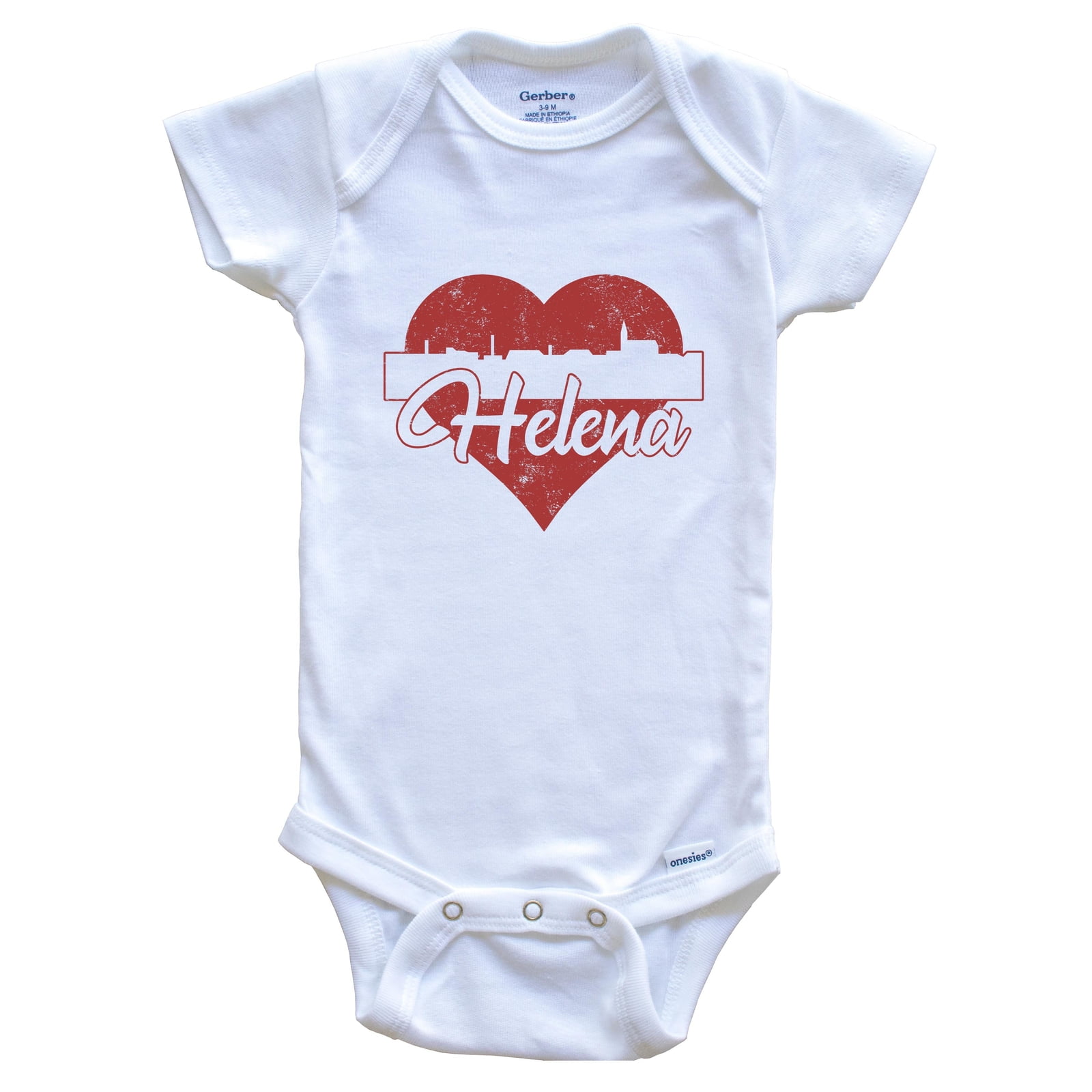 Tiny Hug Retro Helena Montana Skyline Red Heart One Piece Baby Bodysuit ...