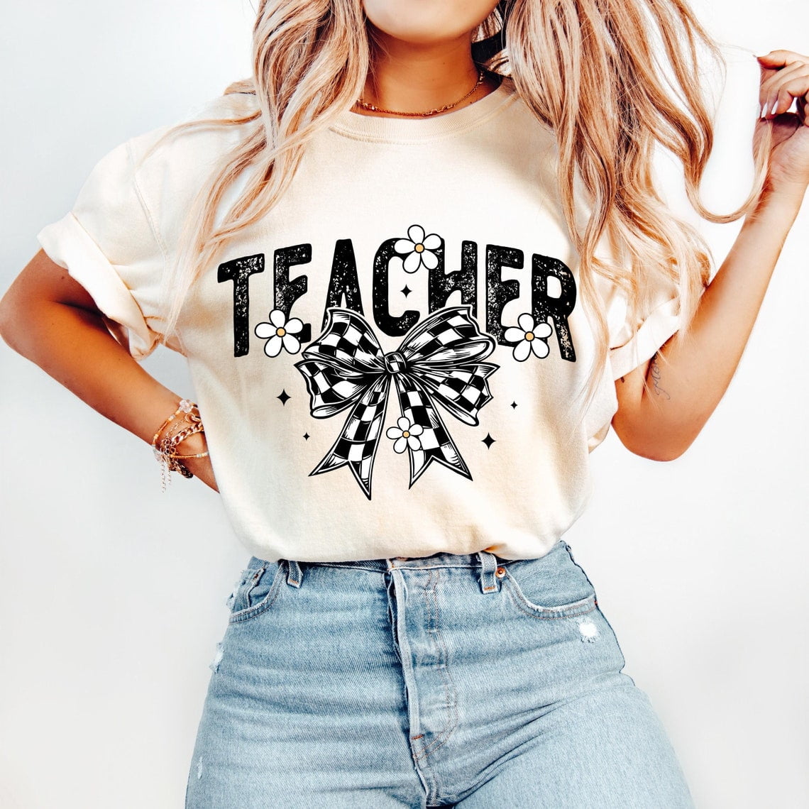 Tiny Hug Retro Teacher, Coquette Teacher Bow, Teacher Appreciation Gift ...