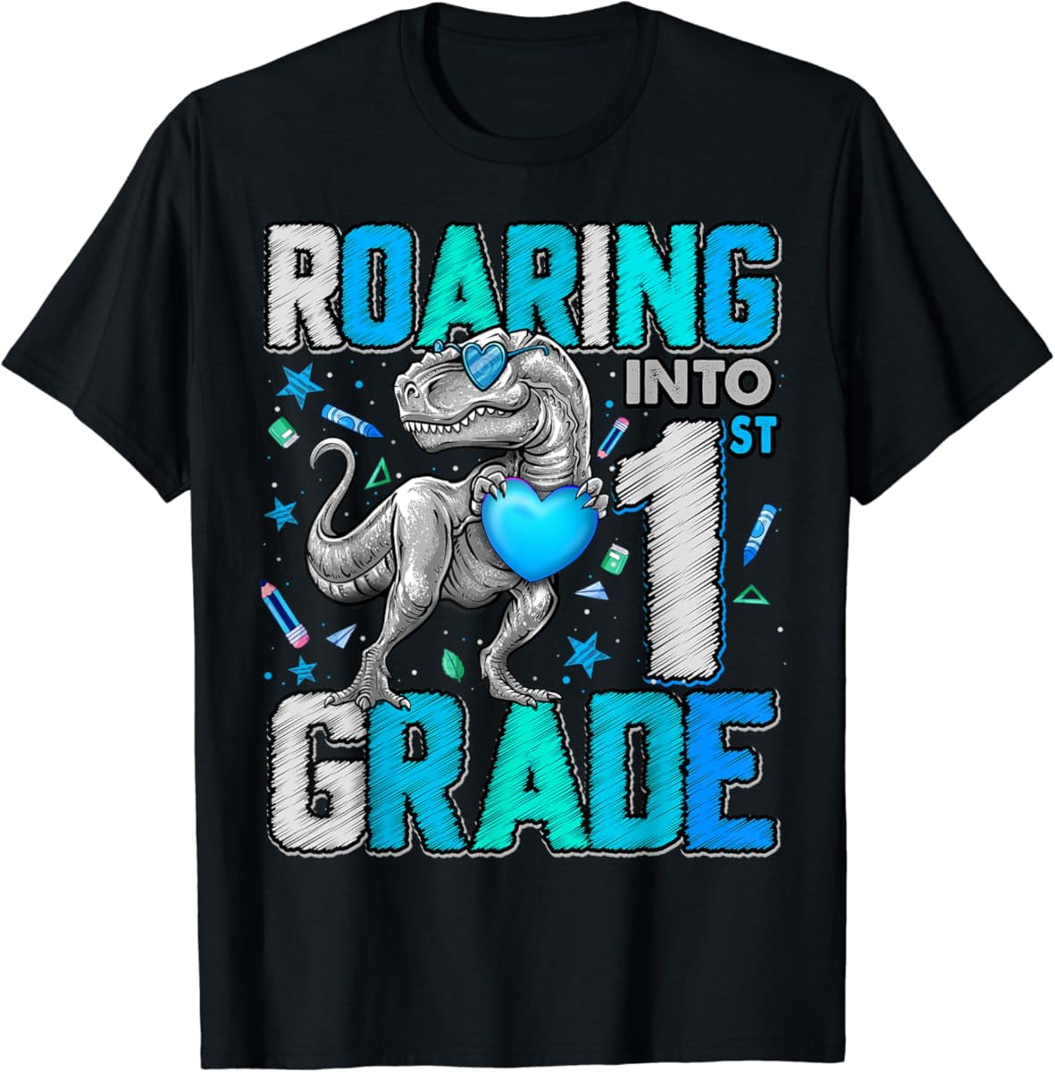 Tiny Hug Roaring Into 1St Grade Dinosaur T Rex Back To School Boys T ...