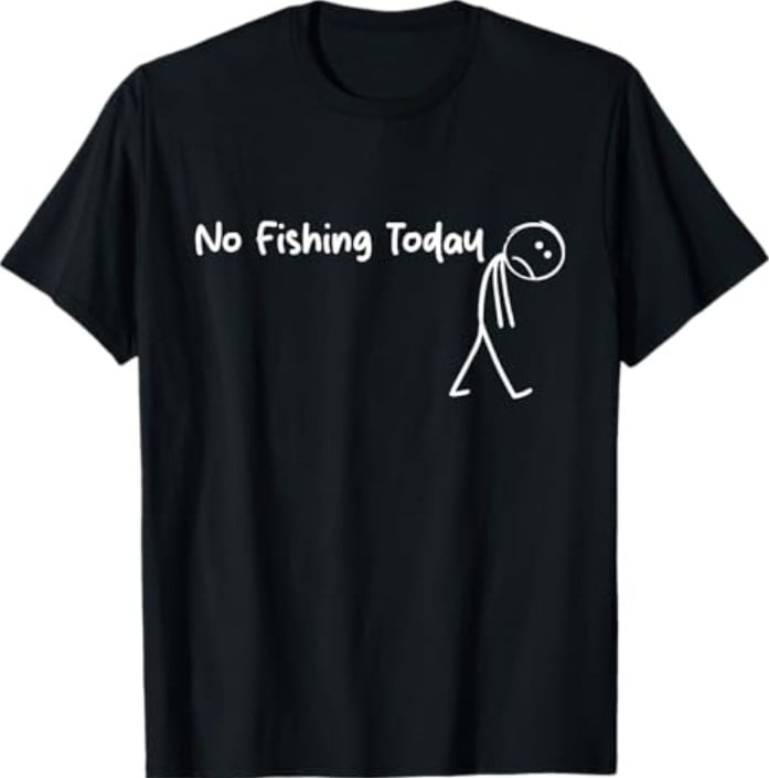 Tiny Hug Sad Stick Figure Fishing Lover No Fishing Today Fathers Day T ...