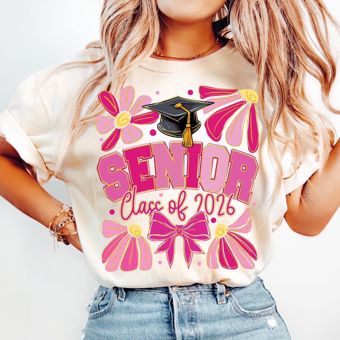 Tiny Hug Senior 2026, Girly Coquette Senior Shirt Design, Preppy Class ...