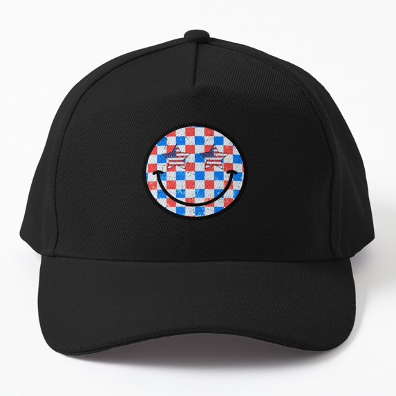 Tiny Hug Smiley Face America Vibes 4Th Of July, V4 Cap Baseball Cap ...