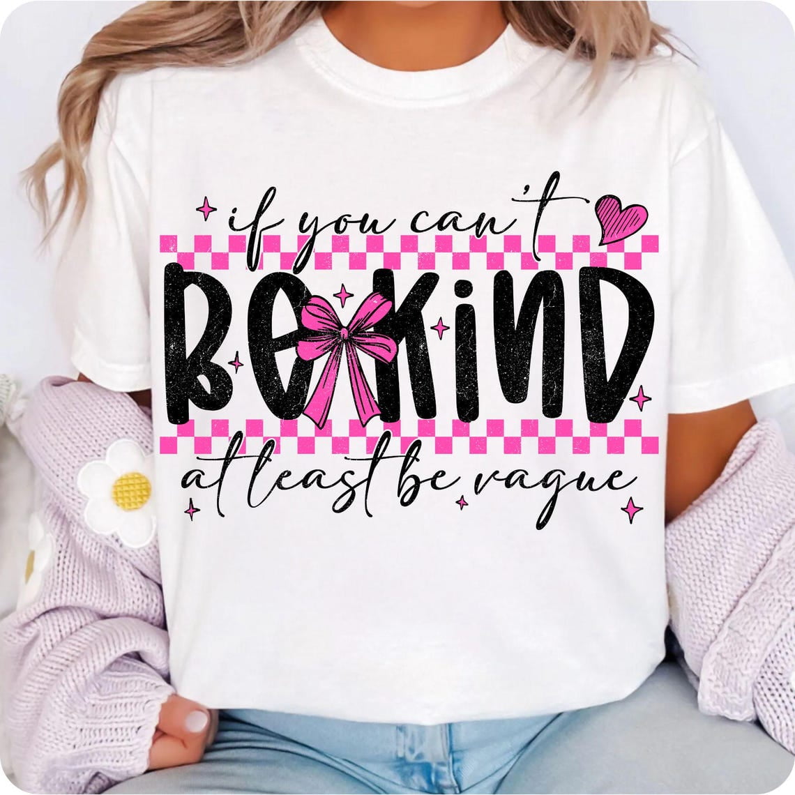 Tiny Hug Snarky If You Can'T Be Kind : Retro Checker Design All Size S ...