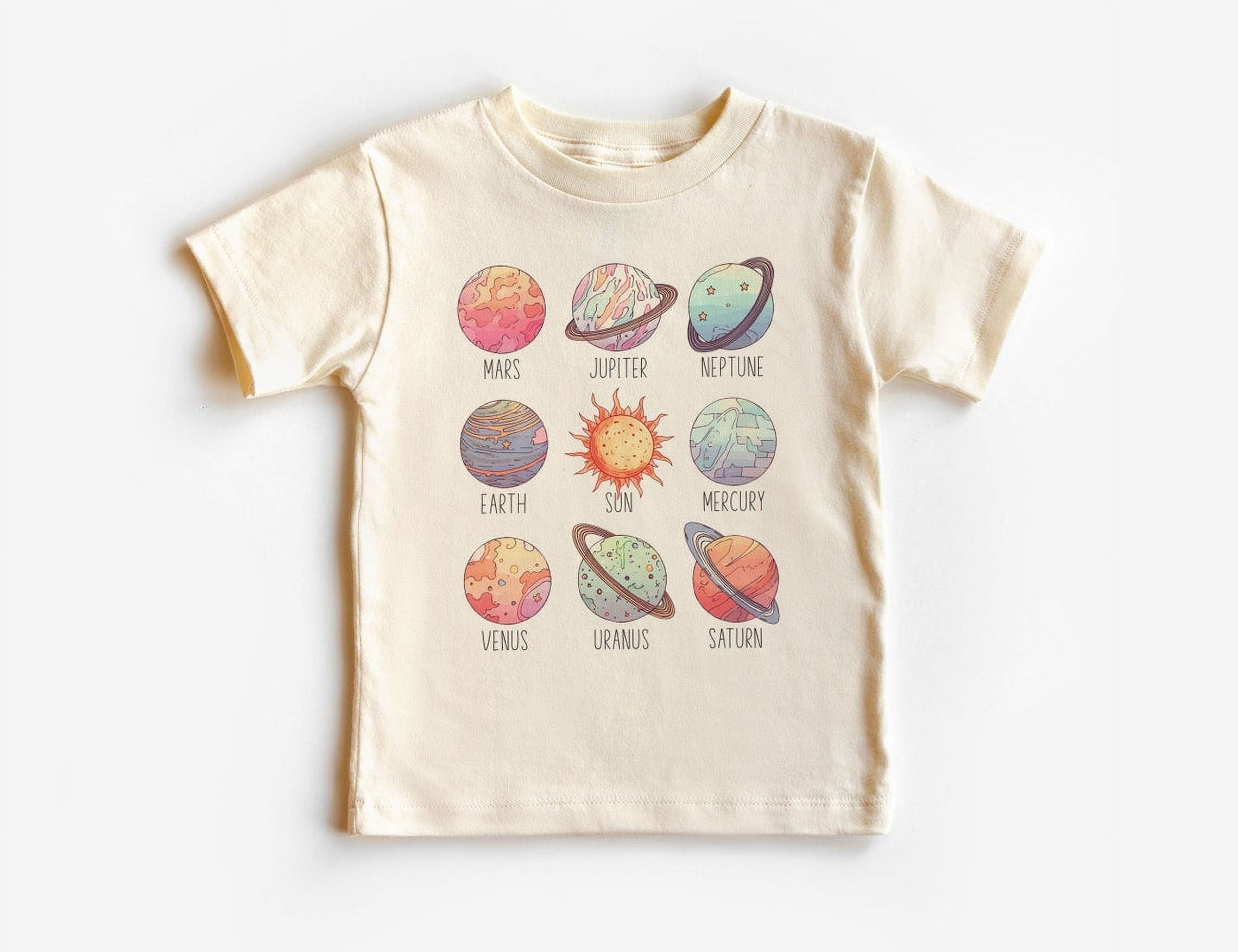 Tiny Hug Solar System Toddler Shirt - Cute Abstract Planets Names Tee ...