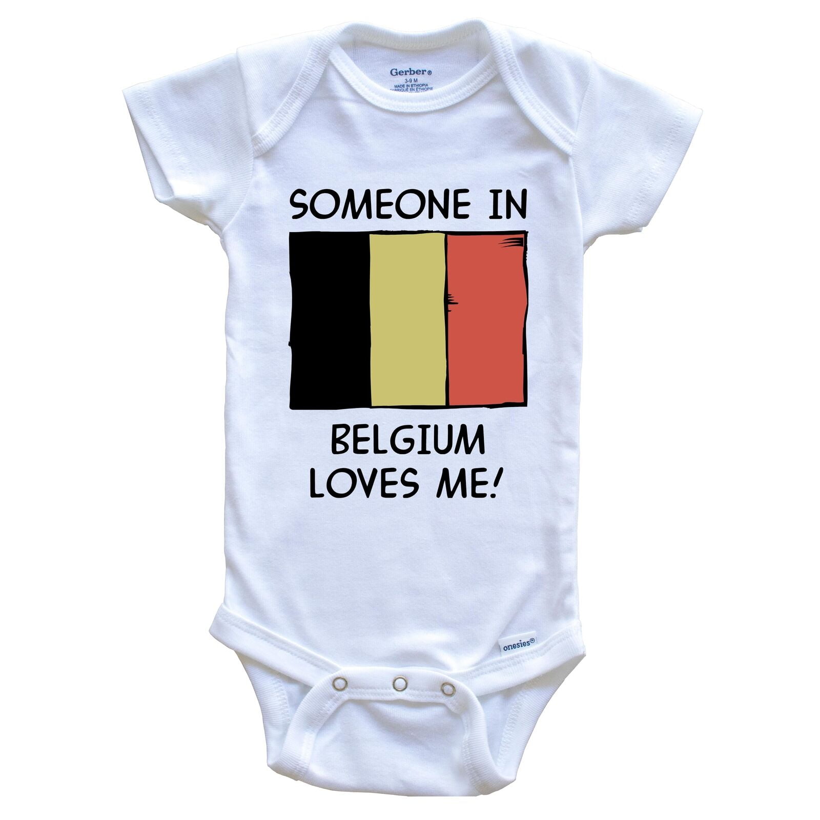 Tiny Hug Someone In Belgium Loves Me Belgian Flag One Piece Baby ...