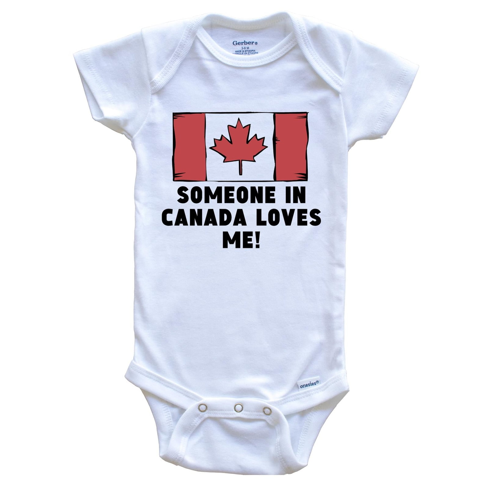 Tiny Hug Someone In Canada Loves Me Canadian Flag Baby Bodysuit, New ...