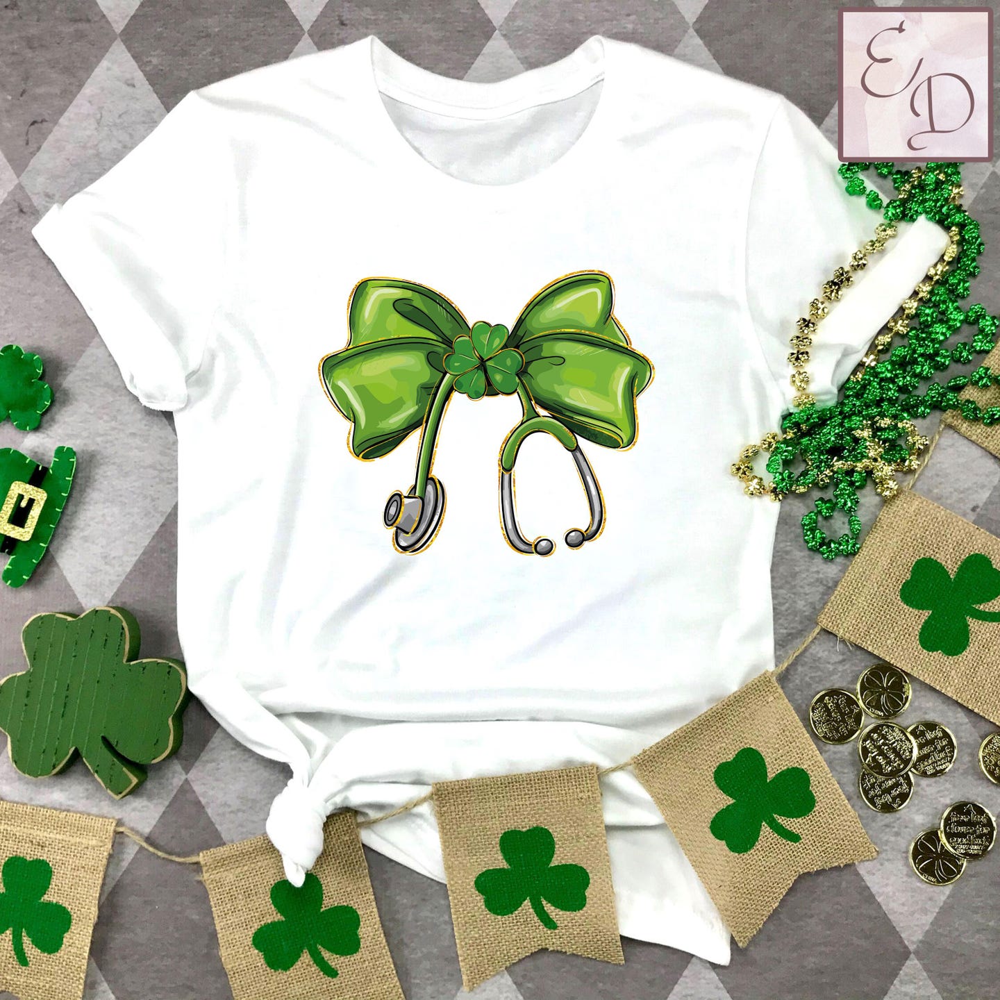 Tiny Hug St. Patricks Day Nurse Coquette Shirt,Nurse Bow Ribbon ...